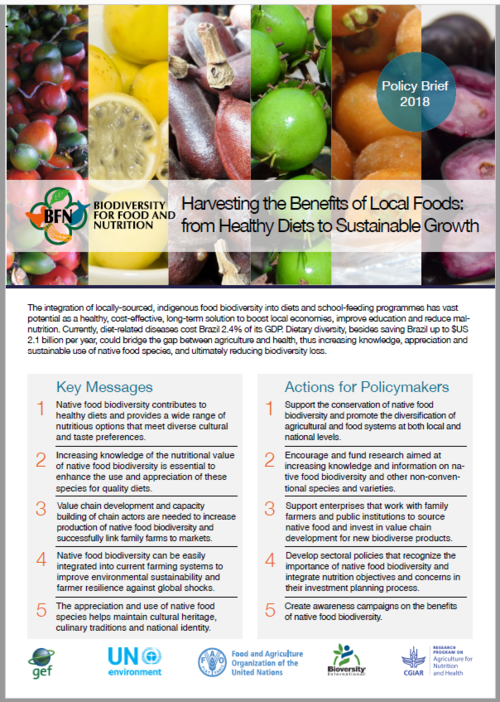 Policy briefs :Biodiversity for Food and Nutrition
